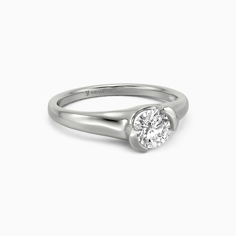 "The Subtle Feeling" Round Cut Solitaire Engagement Ring | She Said Yes