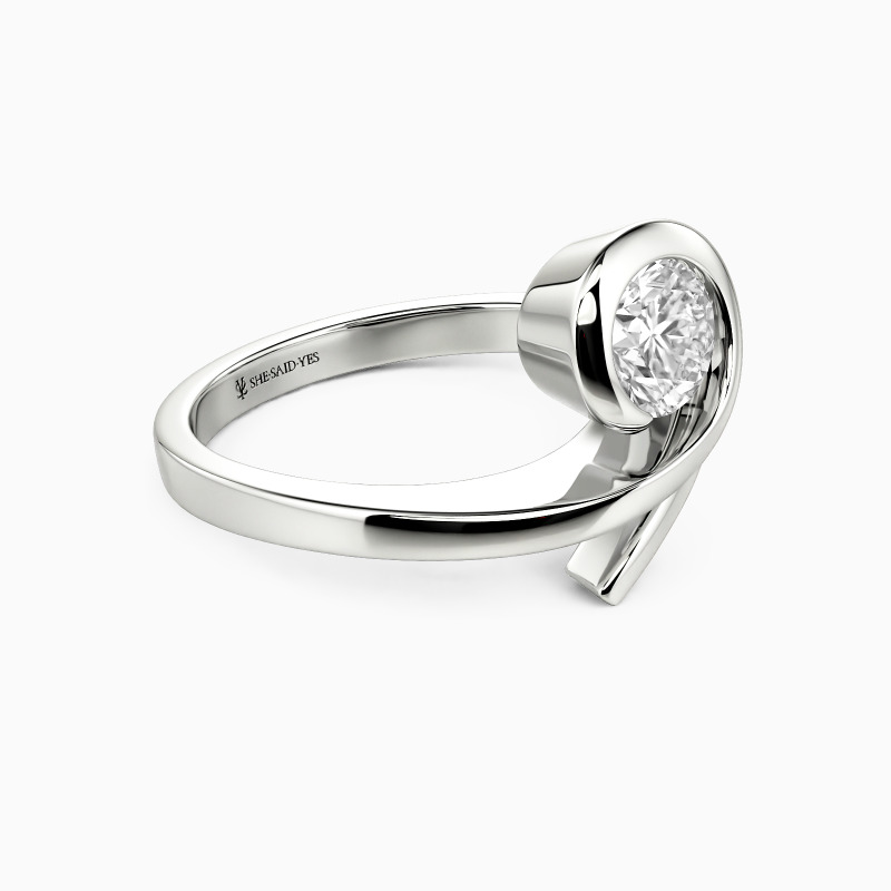 "A Life Oath" Round Cut Sculptural Solitaire Engagement Ring | She Said Yes