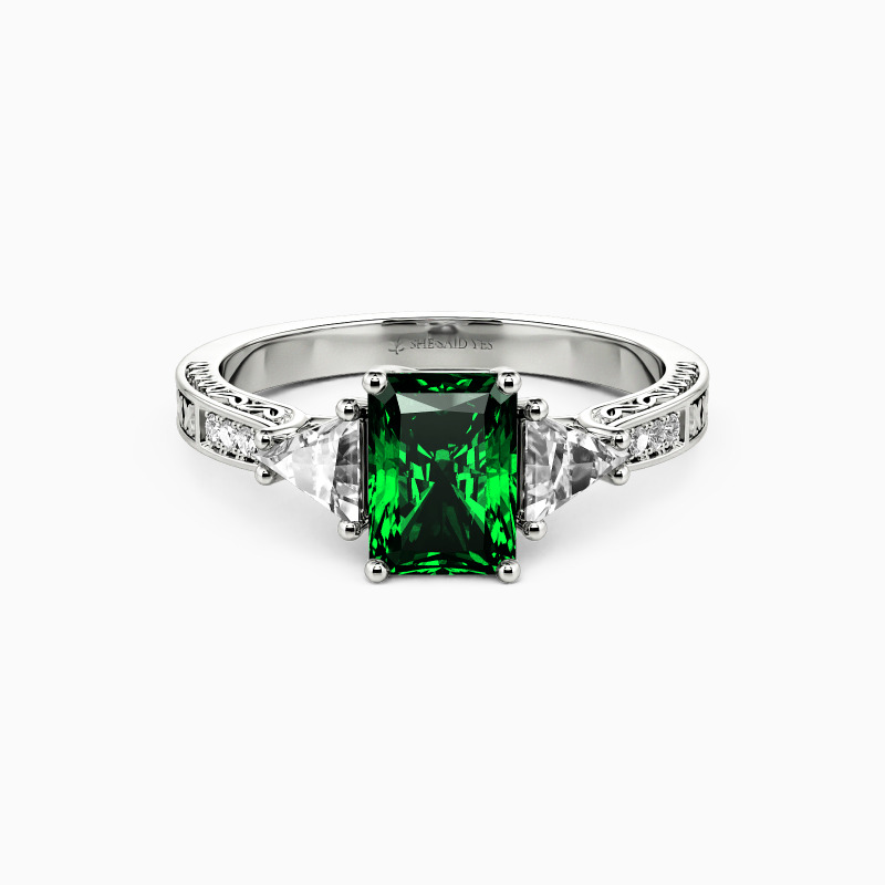 "Lighten My Life" Radiant Cut Three Stone Engagement Ring - SHE·SAID ...