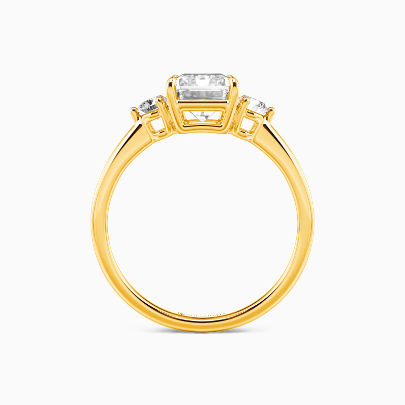 "Every Moment with You" Radiant Cut Three Stone Engagement Ring | She ...