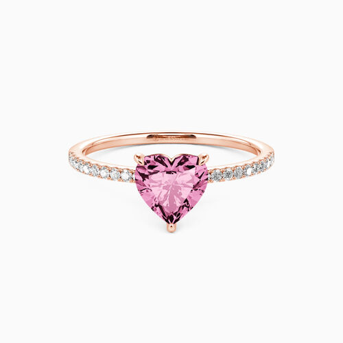 "You're Magical" 0.8ct Heart Cut Side Stone Engagement Ring | She Said Yes