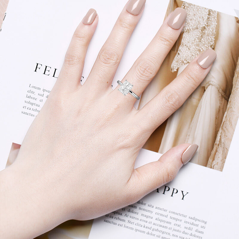 "Yours to Keep" 3ct Radiant Cut Side Stone Engagement Ring - SHE·SAID ...