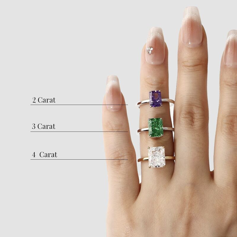 "Yours to Keep" 3ct Radiant Cut Side Stone Engagement Ring | She Said Yes