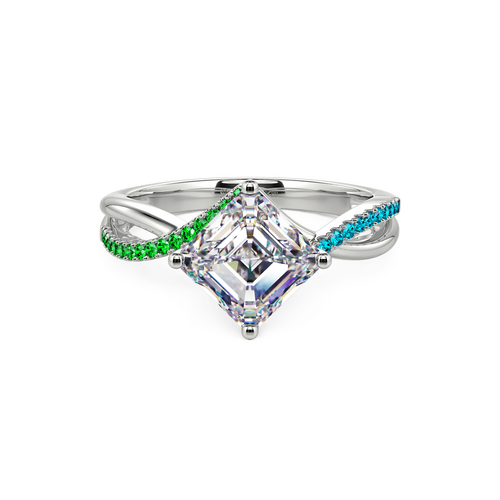 "Let It Be" Asscher Cut Side Stone Engagement Ring - SHE·SAID·YES Jewelry