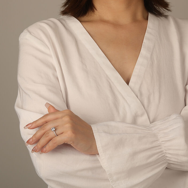 "Love is Light" 1.5ct Round Cut Side Stone Engagement Ring - SHE·SAID ...