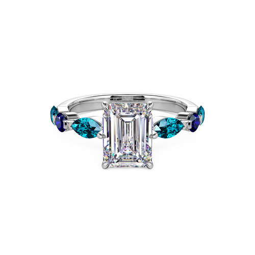 "Forever Now" Emerald Cut Side Stone Engagement Ring | She Said Yes